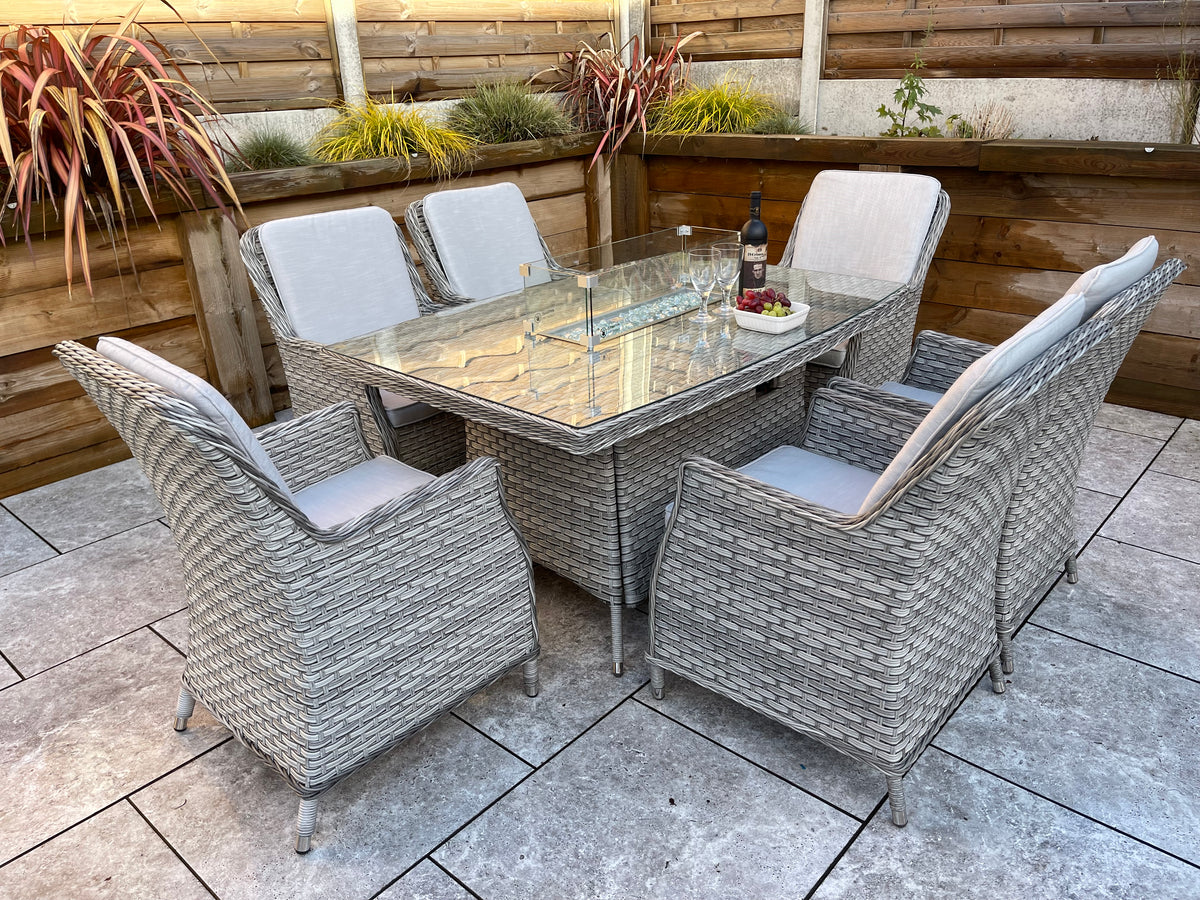 The Santorini 6 seater Fire Pit Set – Indoor Outdoor UK