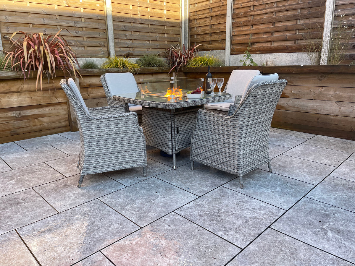 The Santorini square 4 seater fire pit set- – Indoor Outdoor UK