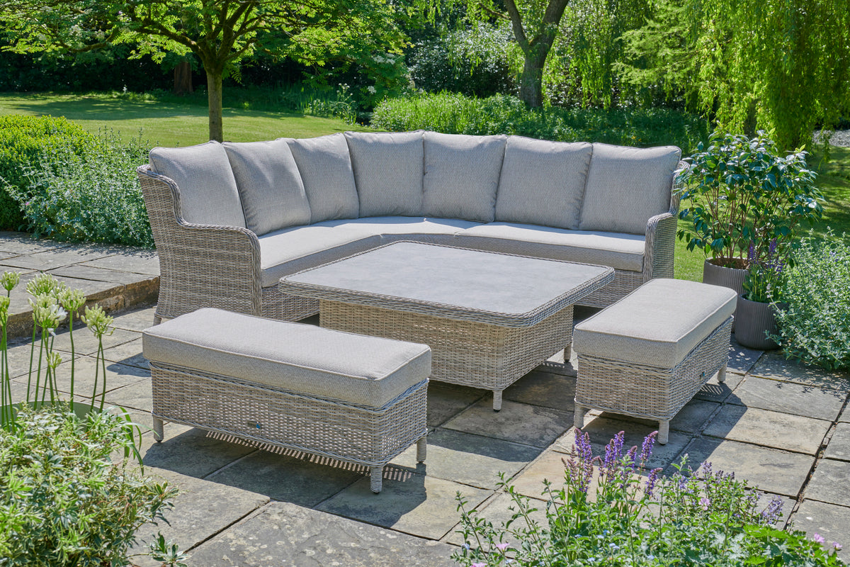 Rochefort Deluxe Large Dining Set ( High/Low Table ) – Indoor Outdoor UK