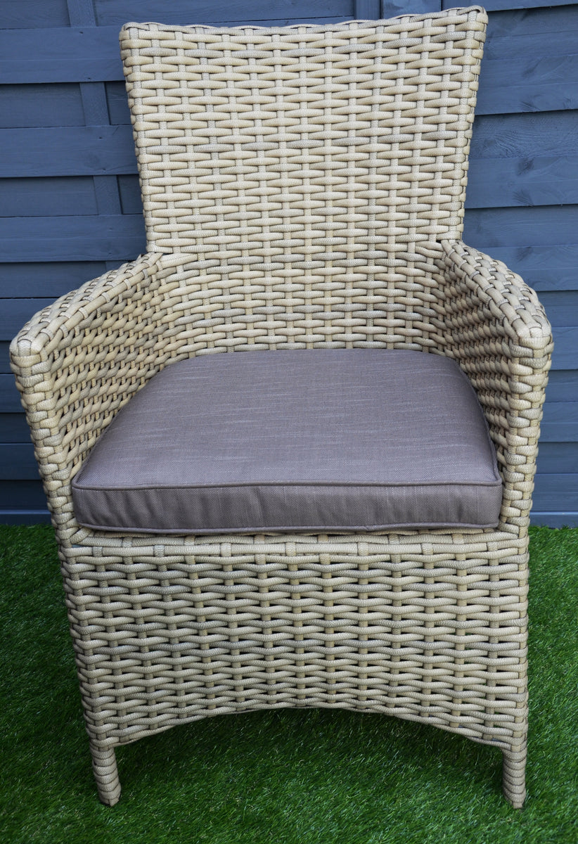 Derby Rattan 4 Seater- Round Dining Set- Cream – Indoor Outdoor UK